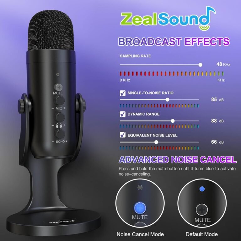 ZealSound USB Microphone,Condenser Computer PC Mic K66 - ZealSound