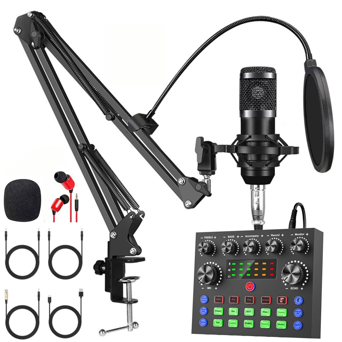 ZealSound Professional USB Condenser Microphone, Metal Reverb Noise ...