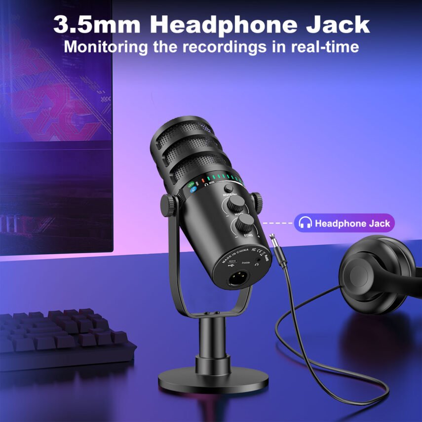 ZealSound Professional USB Condenser Microphone, Metal Reverb Noise ...